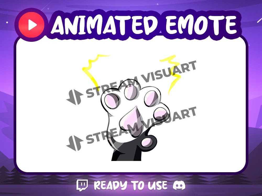 Pata de gato negro Emote animado Twitch Emotes Kawaii Kitty Felino ...