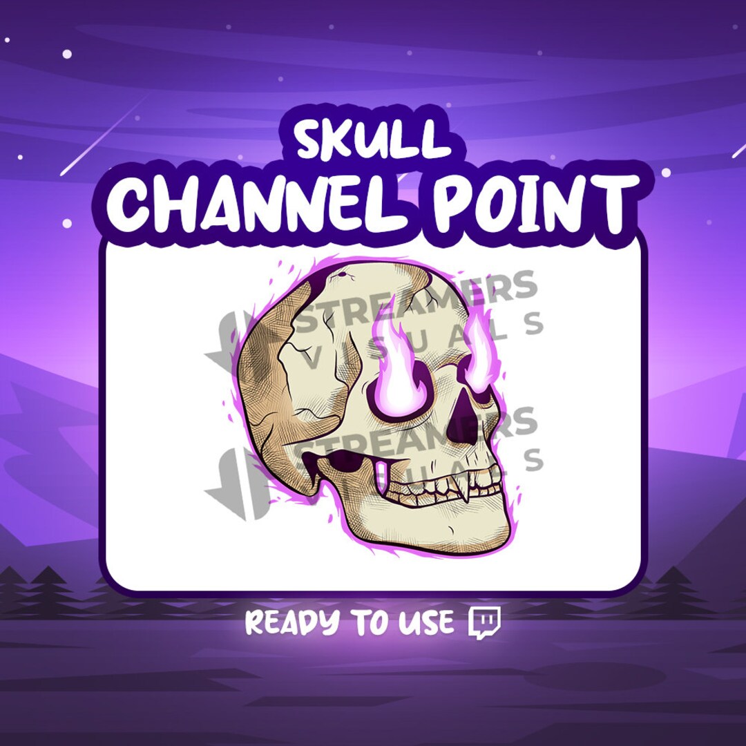 Skull Twitch Channel Point Icon: Vampire Horror Stream Reward (digital ...