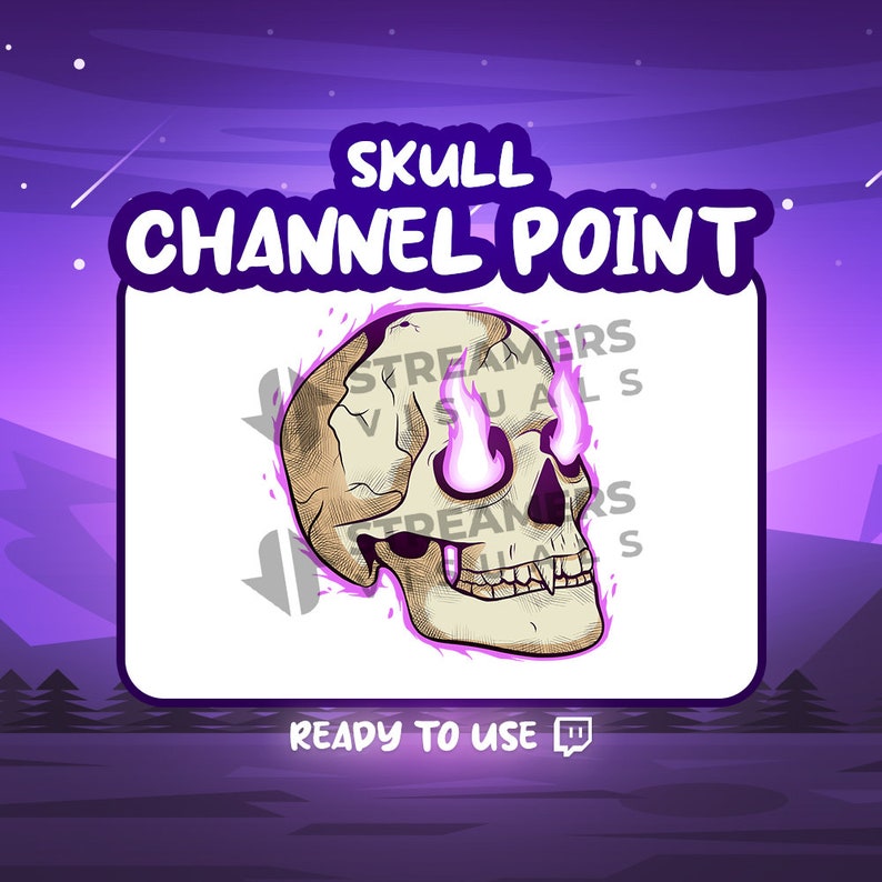 Skull Twitch Channel Point Icon: Vampire Horror Stream Reward (digital ...