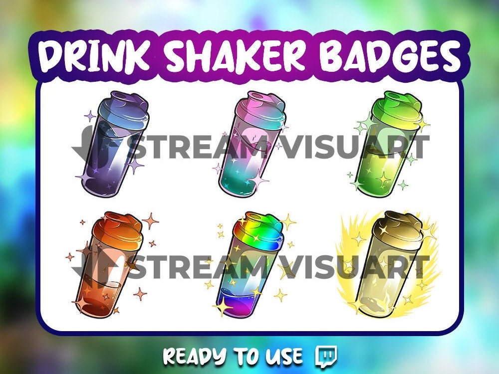 Drink Shaker Twitch Sub Badges Athletic Fitness Workout Exercise ...