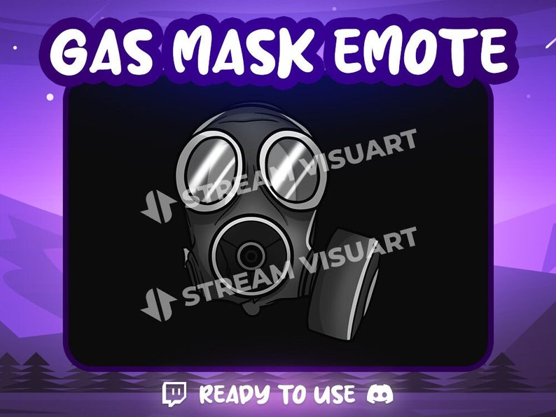 Gas Mask Twitch Emote Discord Emoji Kick Subscriber Apocalypse - Etsy