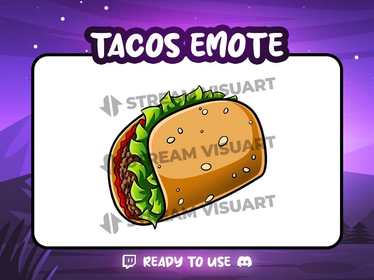 Tacos Twitch Emote Discord Emoji Kick Subscriber Mexican Food - Etsy ...