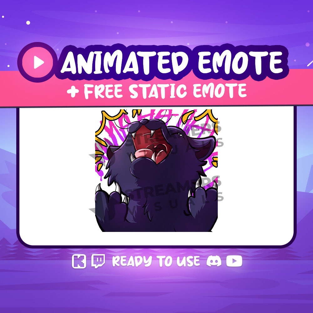 Cat LMAO Animated Emote Twitch Emotes Feline Black Animal LOL ROFL Evil ...