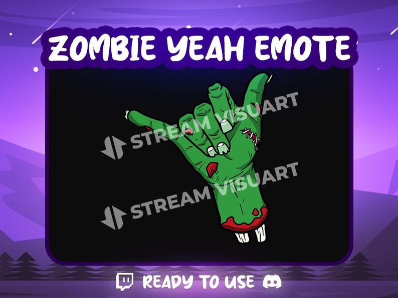 Zombie Yeah Twitch Emote Discord Emoji Youtube Subscriber - Etsy