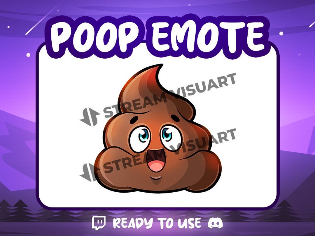 Poop Twitch Emote Discord Emoji Kick Subscriber Kawaii Cute Brown ...