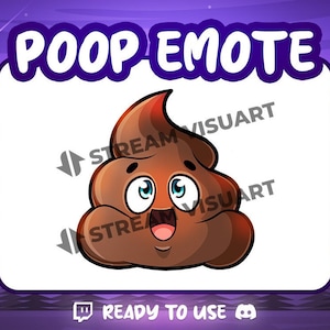 Poop Twitch Emote Discord Emoji Kick Subscriber Kawaii Cute Brown ...