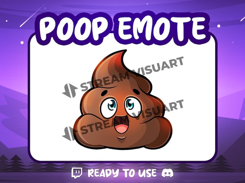 Poop Twitch Emote Discord Emoji Kick Subscriber Kawaii Cute Brown ...