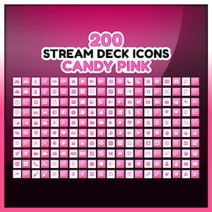 Candy Pink Stream Deck Icons 200 Twitch Streamers Sweet Designs ...