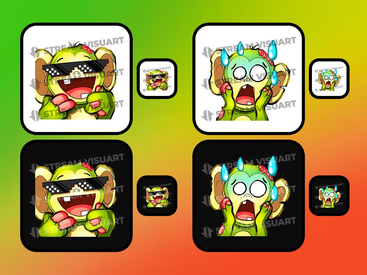 Zombie Monkeys Twitch Emotes Pack 12x Undead Primates Funny - Etsy