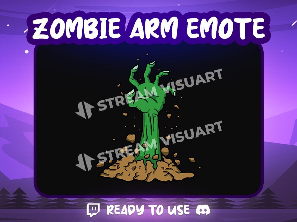 Zombie Arm Twitch Emote Discord Emoji Kick Subscriber Hand Dead Undead ...