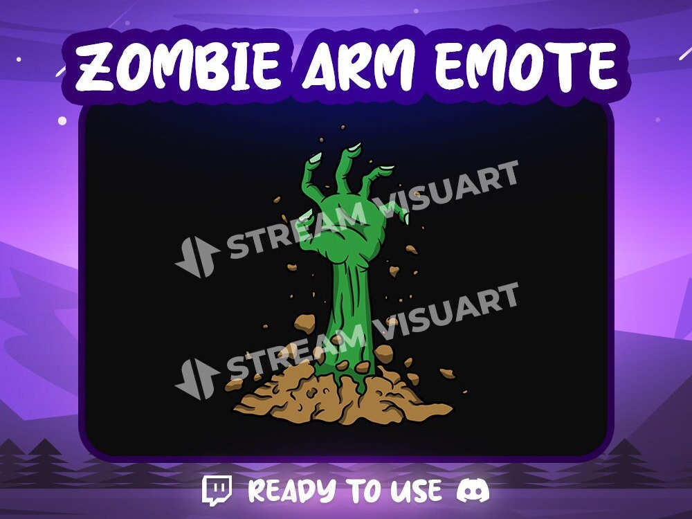 Zombie Arm Twitch Emote Discord Emoji Kick Subscriber Hand Dead Undead ...
