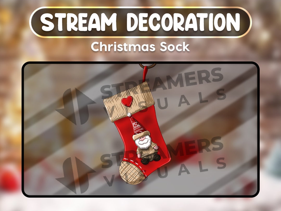 Christmas Sock Animated Stream Decoration Xmas Chill Streamer Cute Gift ...
