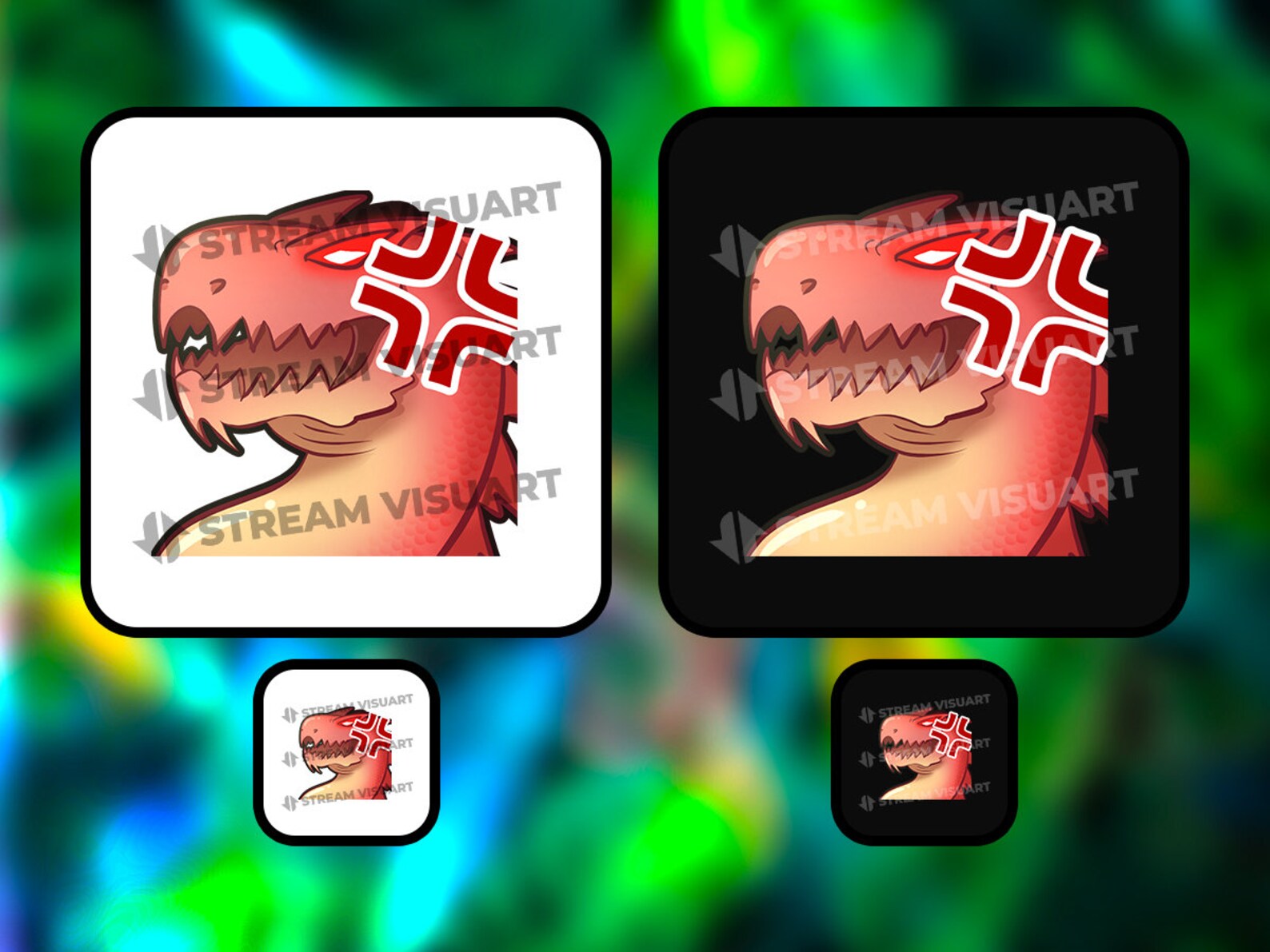 Dino Twitch Emotes Pack 6x Cool Manga Kawaii Dinosaur Jurassic Senpaï ...