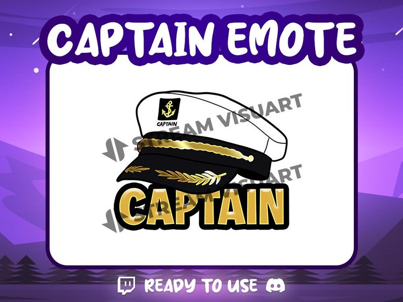 Captain Hat Twitch Emote Discord Emoji Kick Subscriber Sailor Naval ...