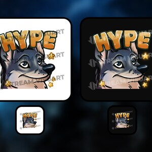 Wolf Twitch Emotes Pack 6x Canidae Dog Cool Grey Love Hype Hi GG Raid ...