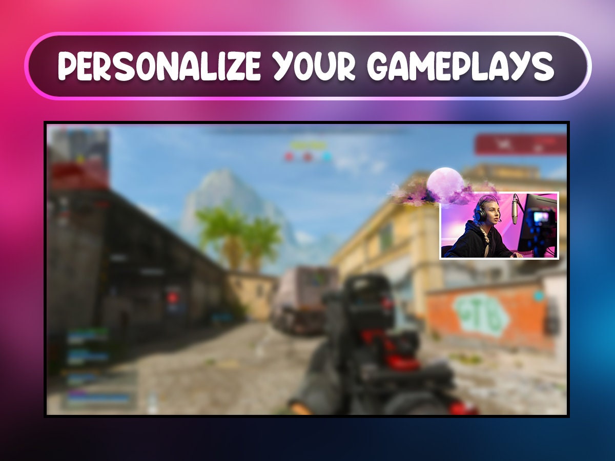 Pink Cloudy Moon Animated Stream Decoration Celeste Ghotic Streamer ...