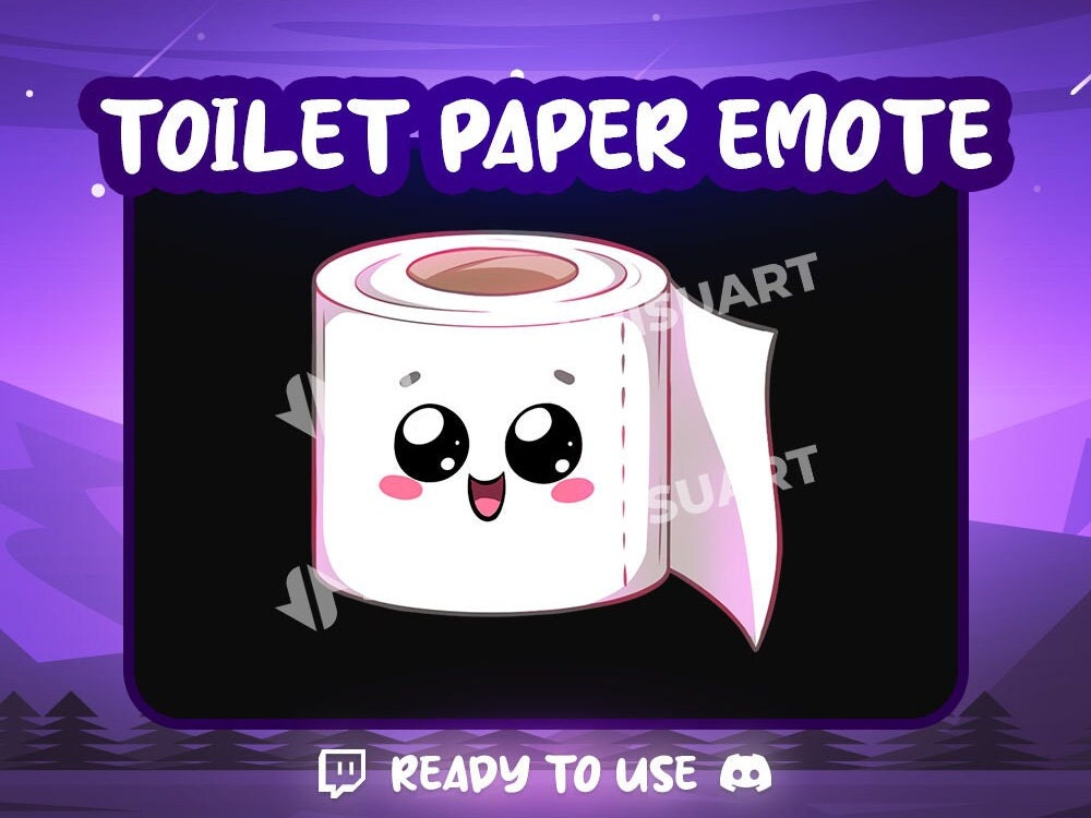 Toilet Paper Twitch Emote Discord Emoji Youtube Subscriber - Etsy