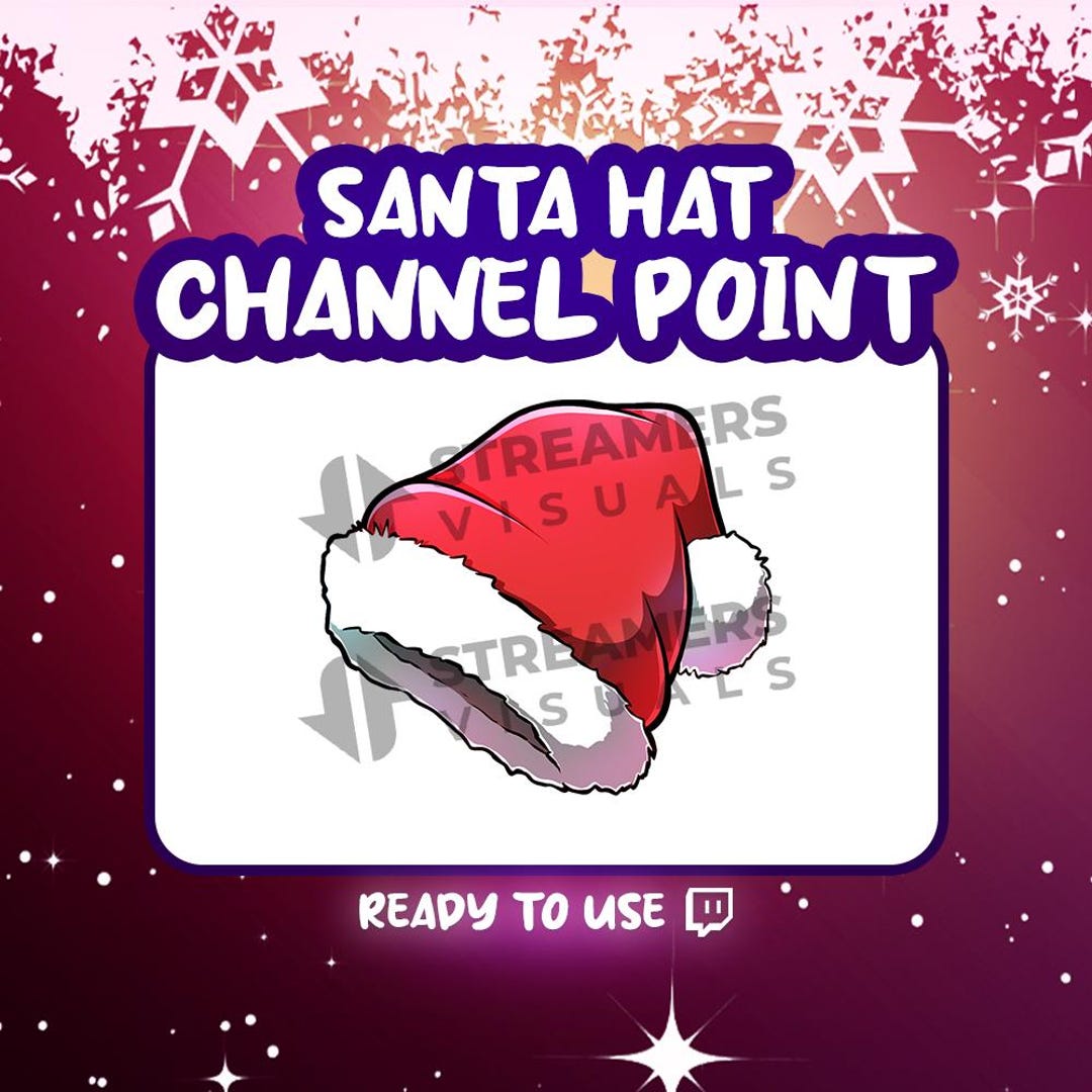 Santa Hat Twitch Channel Point Icon Christmas Xmas Holiday Winter Red ...