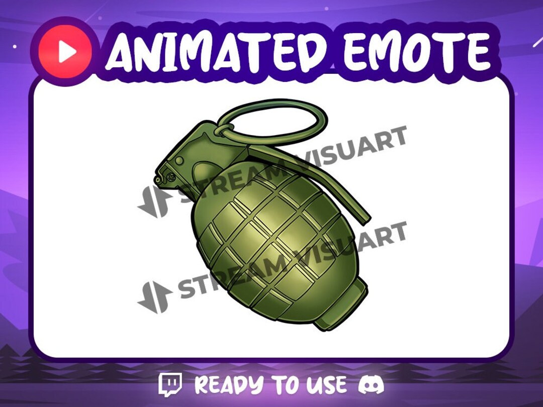 Grenade Animated Emote Twitch Emotes Need Explosive FPS Bomb Weapon ...