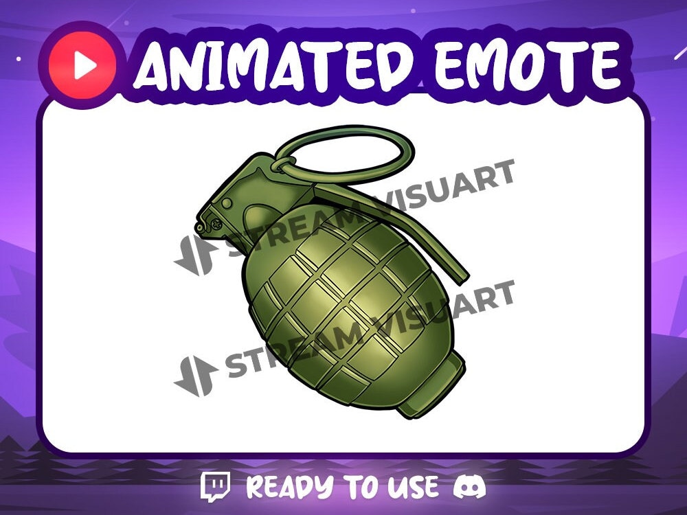 Grenade Animated Emote Twitch Emotes Need Explosive FPS Bomb Weapon ...