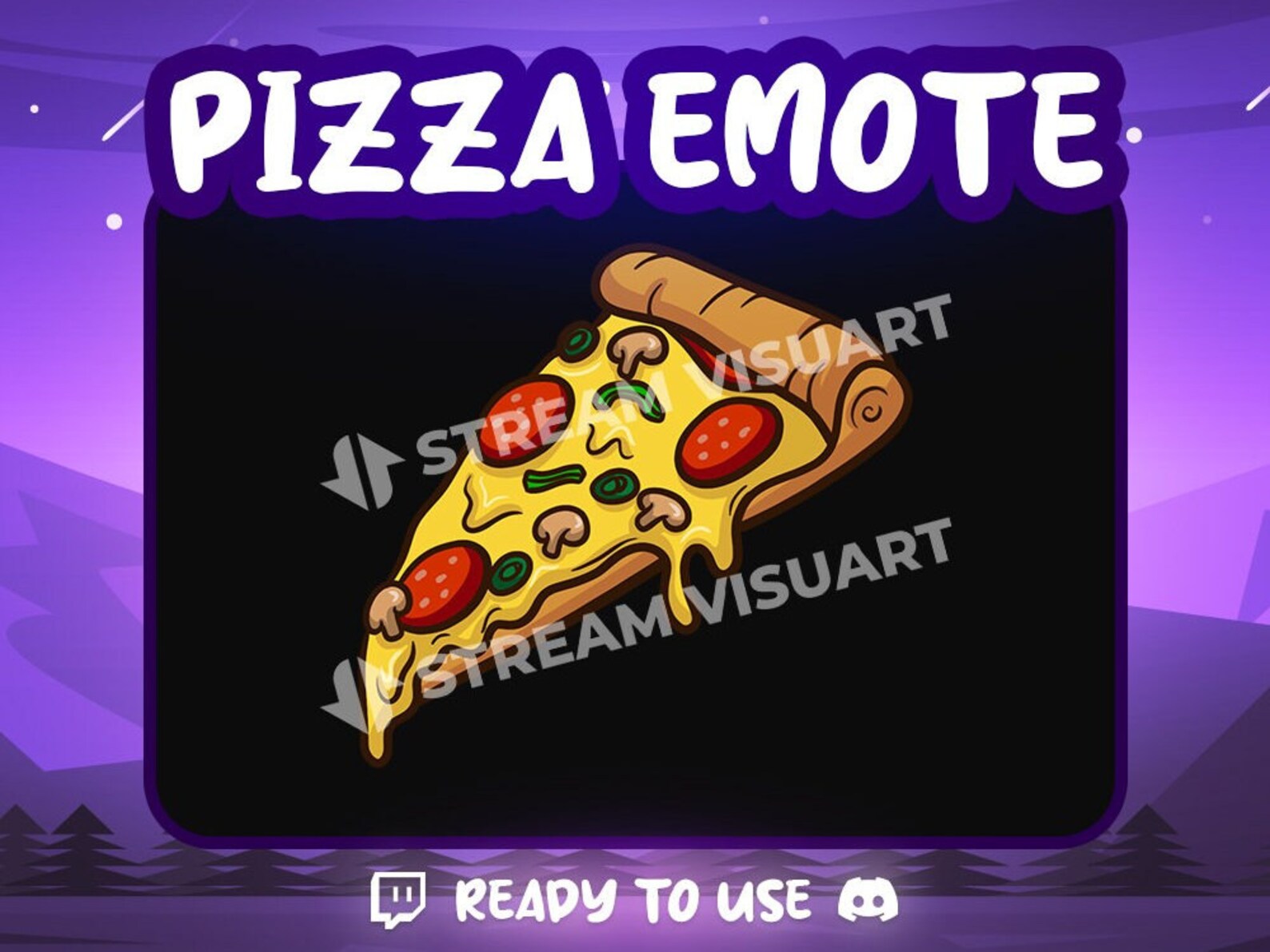 Pizza Twitch Emote Discord Emoji Kick Subscriber Party Fast Food Italy ...
