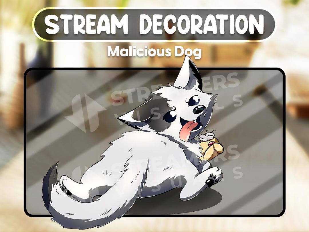 Malicious Dog Animated Stream Decoration Cute Puppy Pets Streamer Gift ...