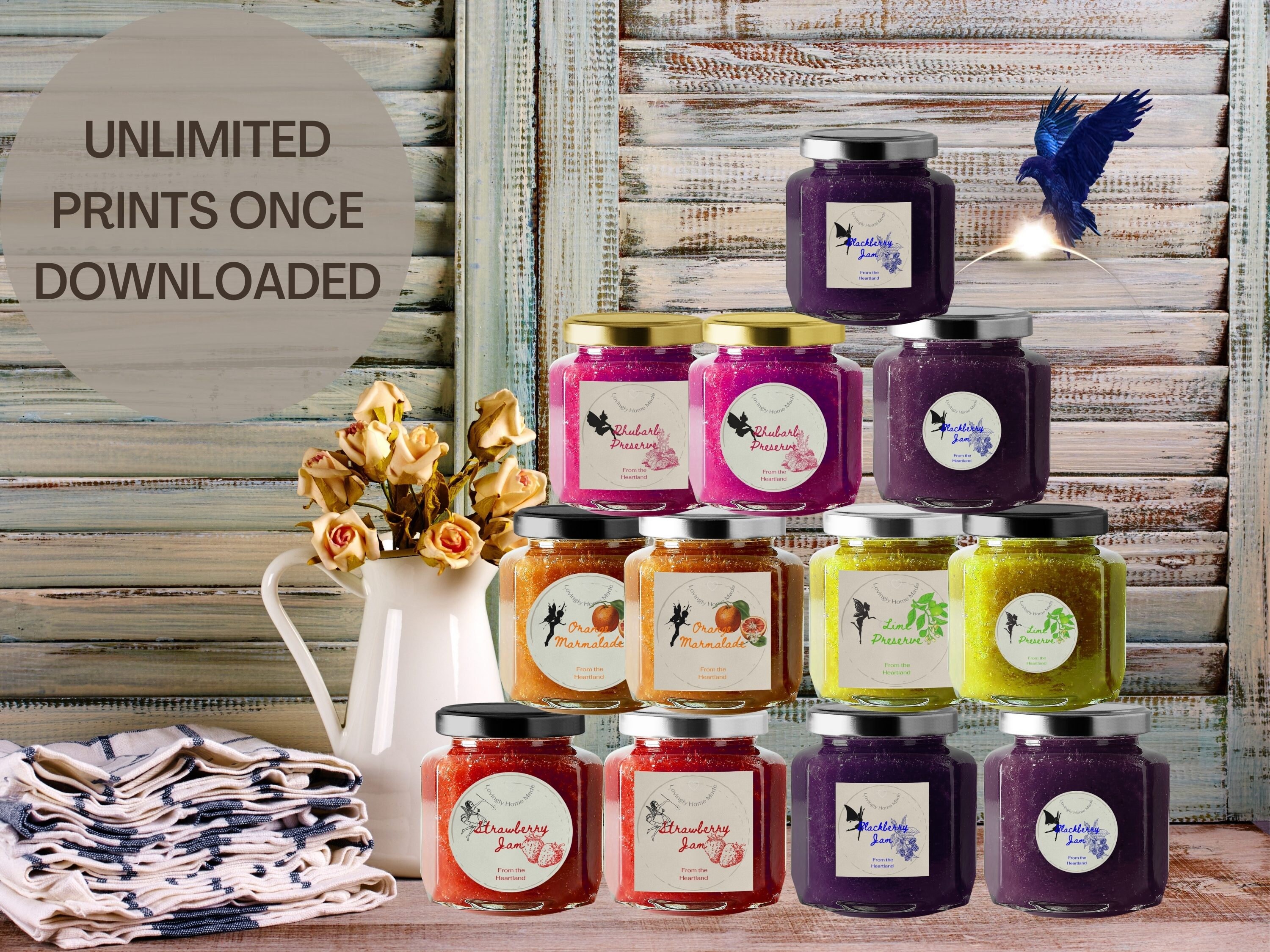 84 Fairy Jam Jar Labels and Tags. Canning Labels | Preserve Labels | 12 ...