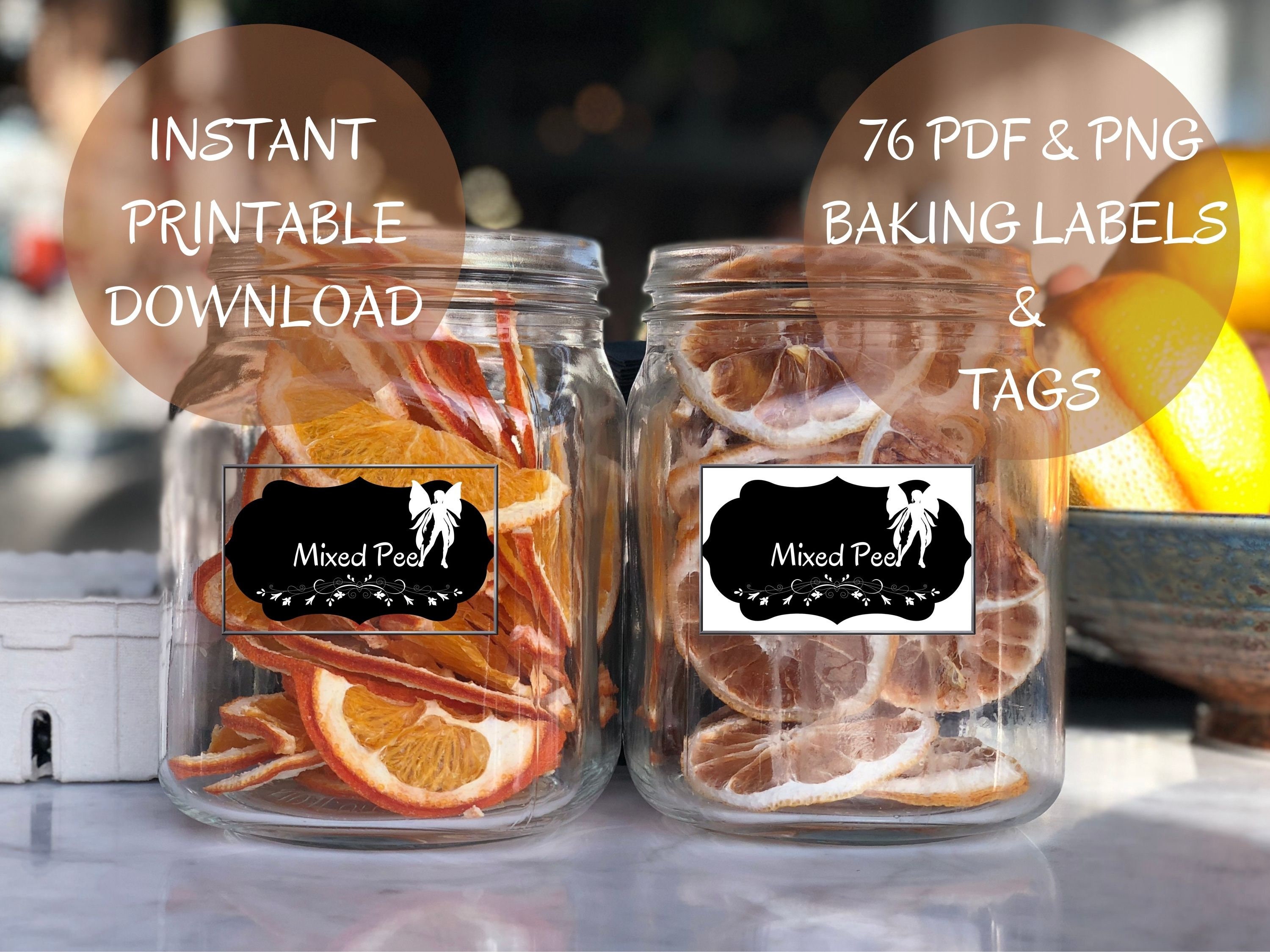 Fairy Baking Labels and Tags Printable Ingredient Storage Jar Labels ...