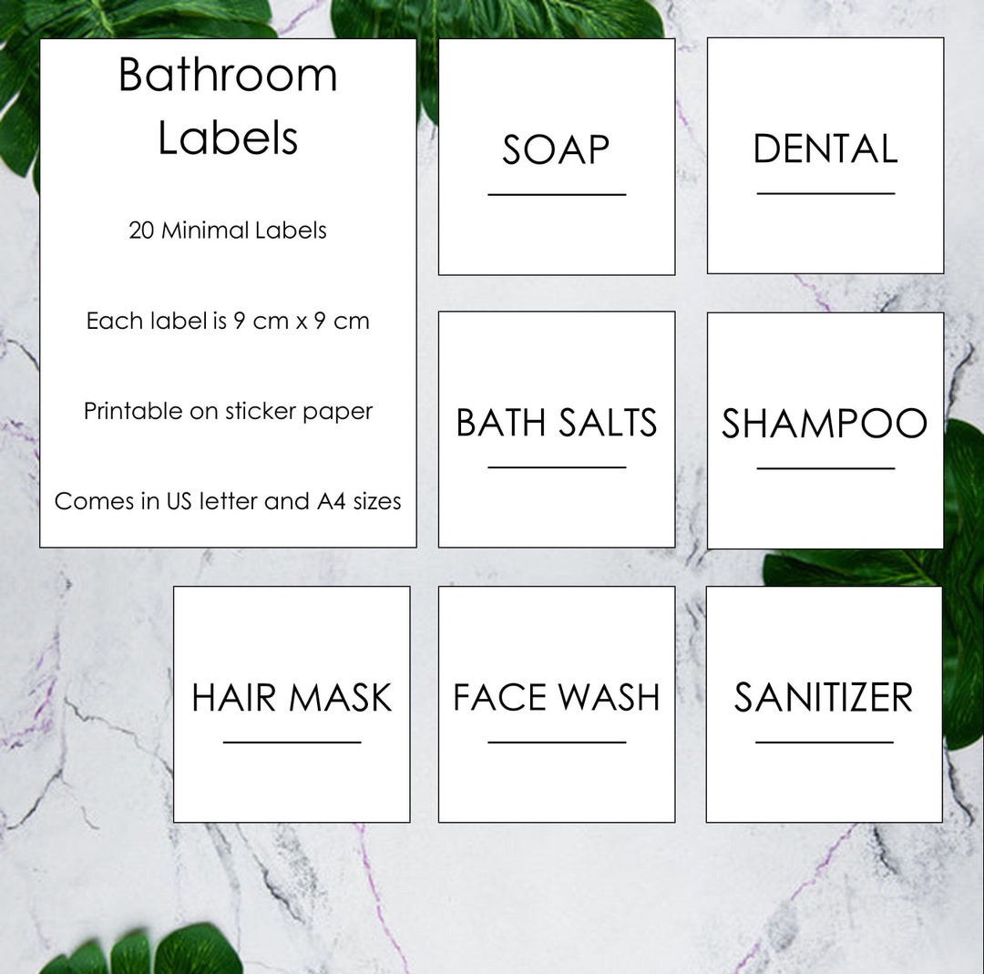 20 Minimal Upper-case Digital Bathroom Labels - Etsy