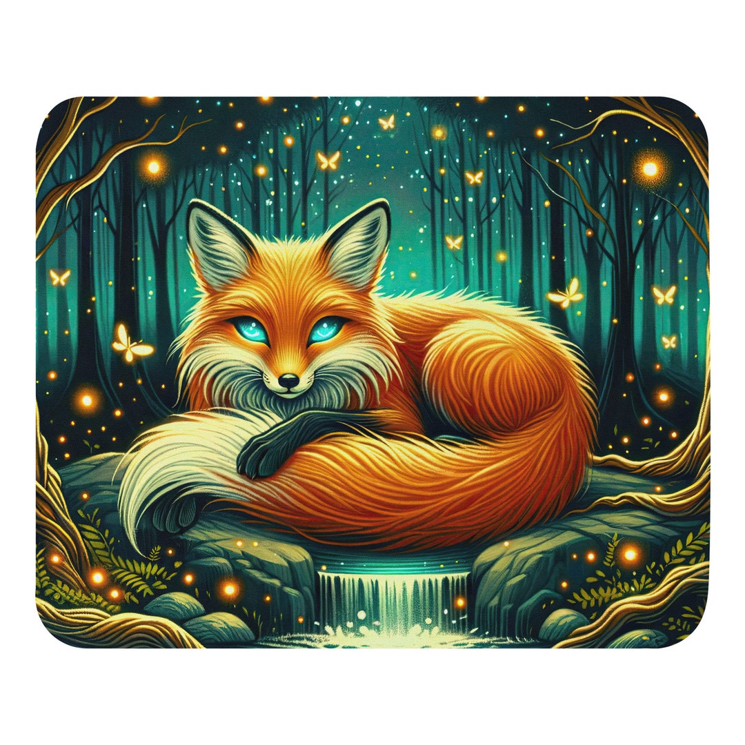 Illustration of a Spellbinding Fox, Eyes That Gleam Brilliantly in a ...