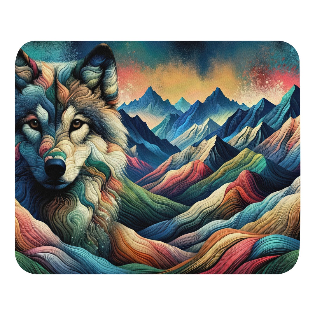 Illustration With a Wolf and Where the Alps Are Transformed Into a ...