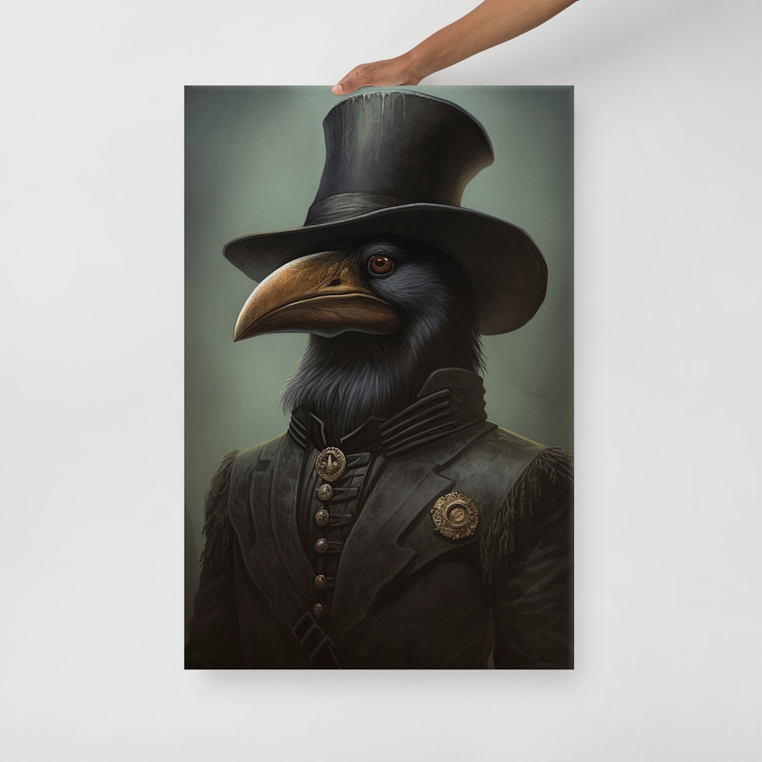 Anthropomorphic Crow Raven With Top Hat Strong Proud - Etsy