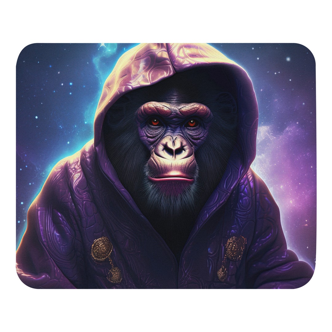 Monkey in Universe Space Galaxy With Wave Energy, Surreal Photorealism ...