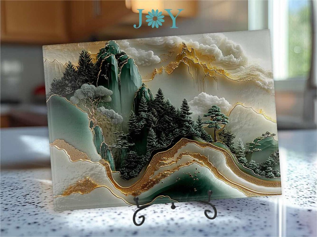 Kitchen Glass Cutting Board Jade Tempered Glass Chopping Board Cheese ...