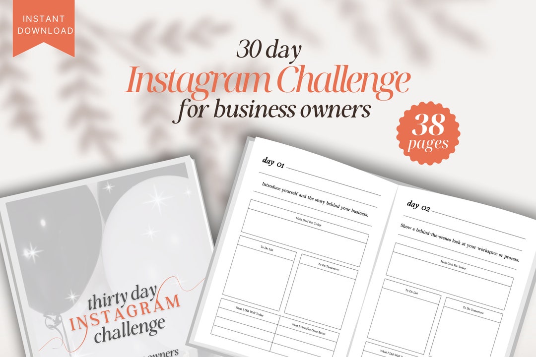 30-day Instagram Challenge for Business Owners Goal Setting - Etsy