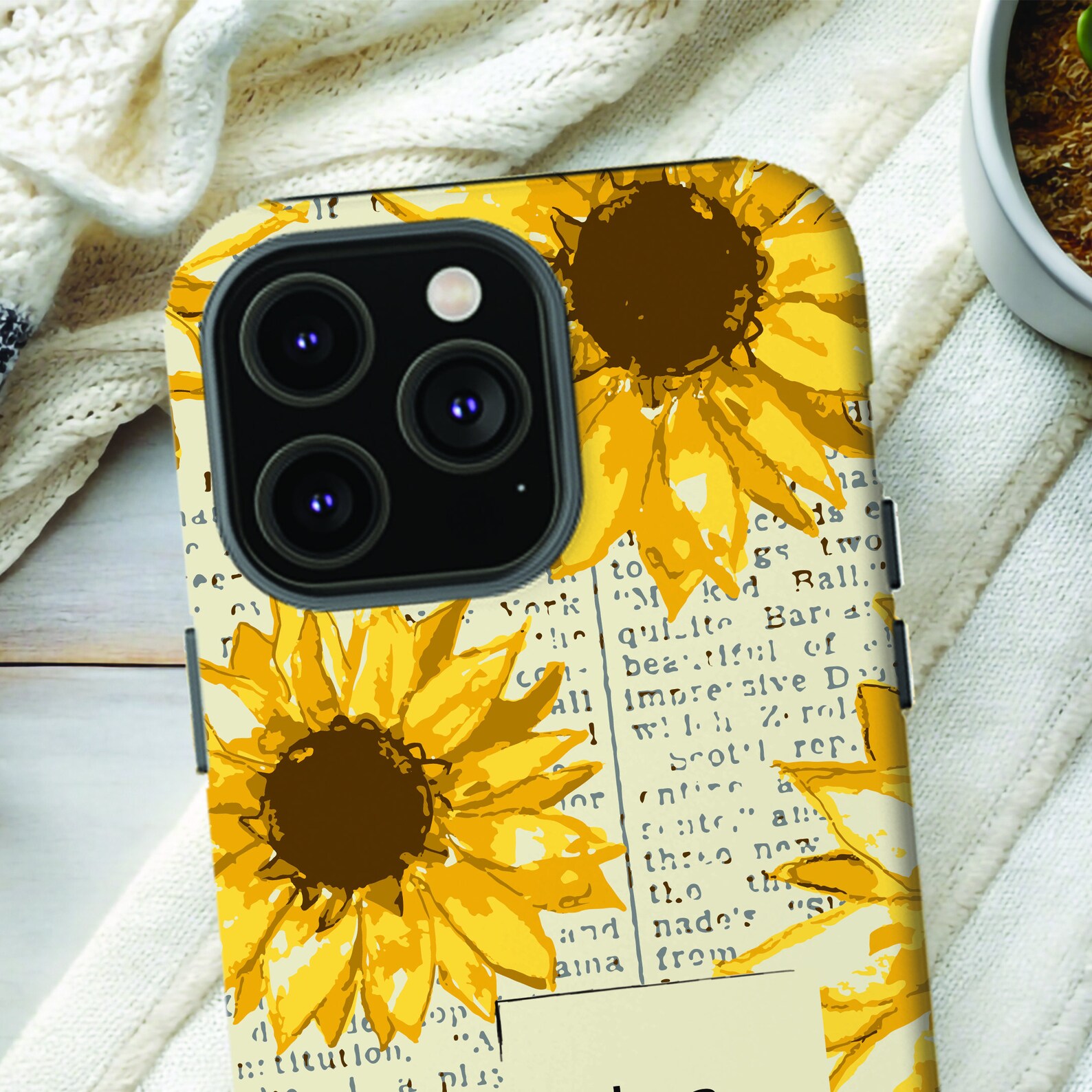 Custom Sunflower iPhone Case: Personalized Floral Design - Etsy
