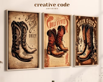 Cowboy Boot Poster - Etsy