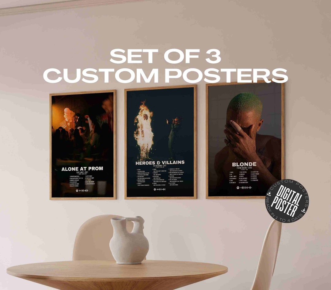 Set of 3 Custom Album Cover Music Poster Album Poster - Etsy Singapore