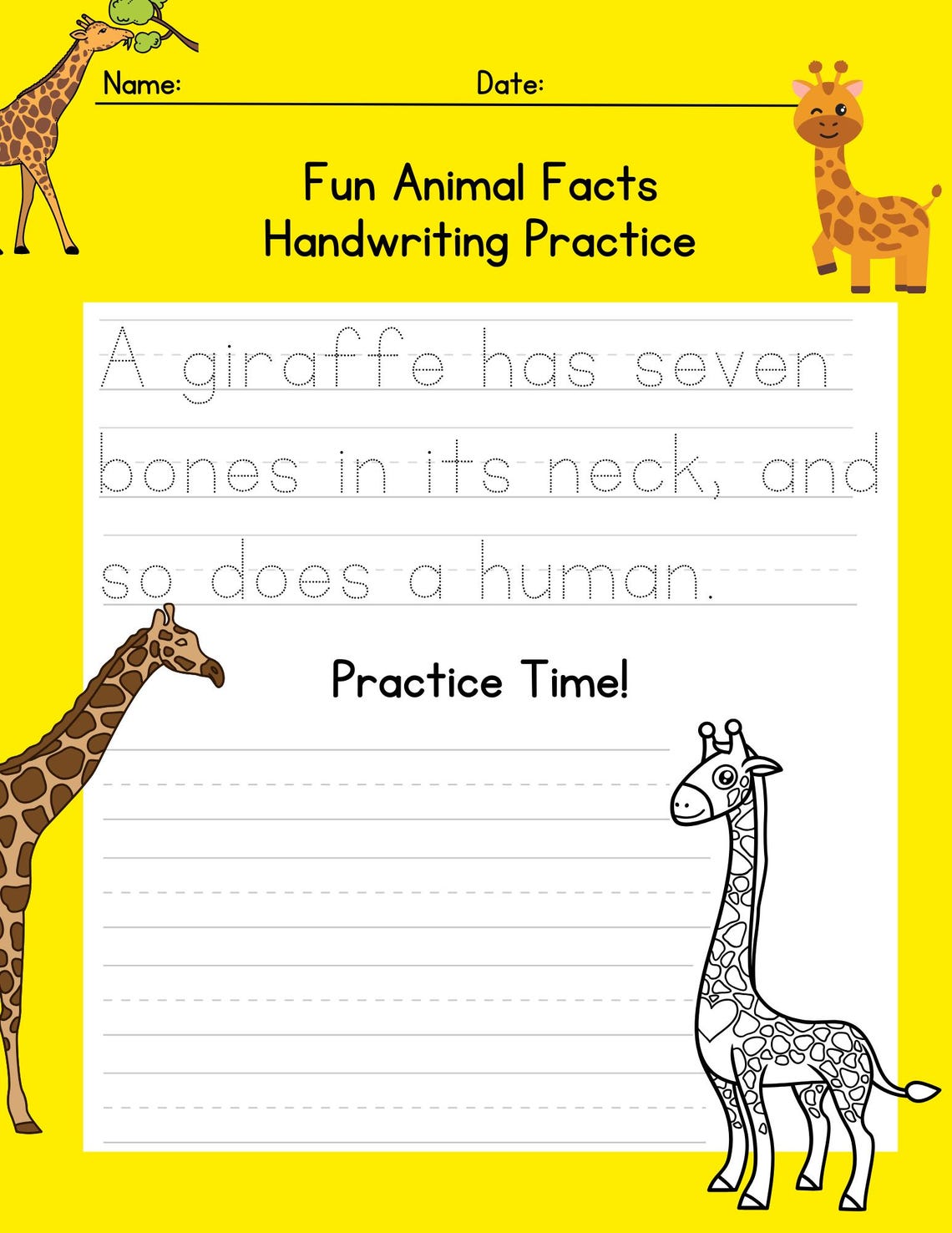 Printable Handwriting Practice Sheets | Fun Animal Facts | Kids ...