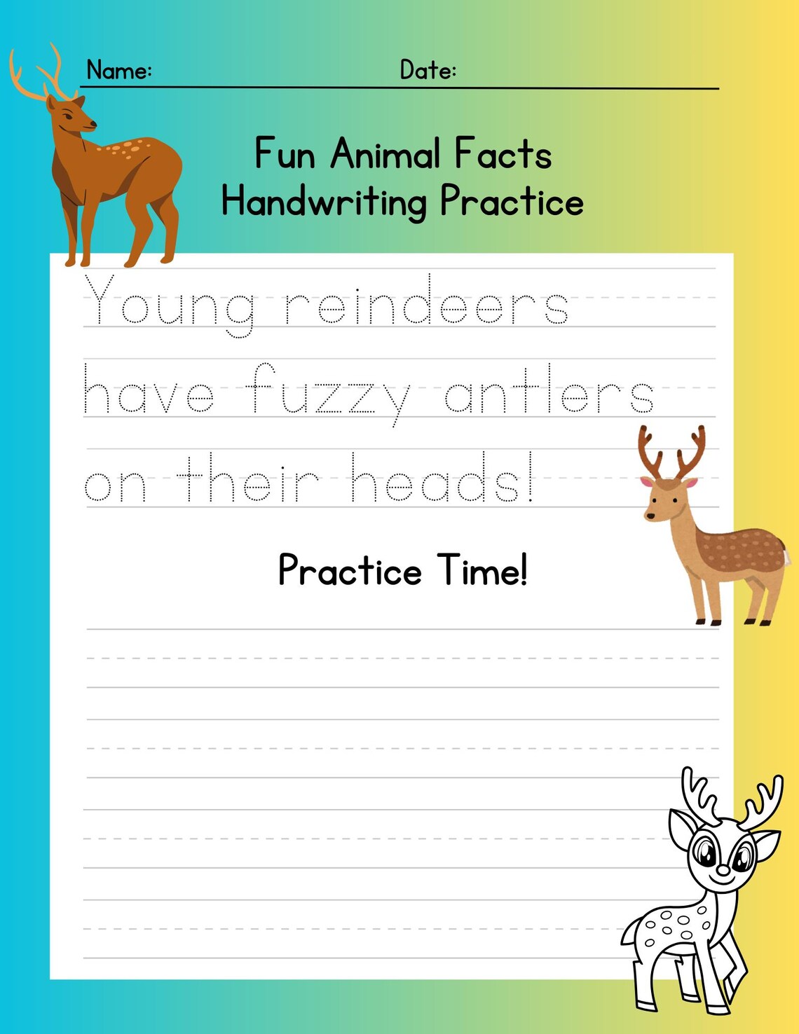 Printable Handwriting Practice Sheets | Fun Animal Facts | Kids ...
