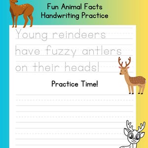 Printable Handwriting Practice Sheets | Fun Animal Facts | Kids ...