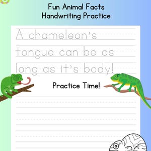 Printable Handwriting Practice Sheets | Fun Animal Facts | Kids ...