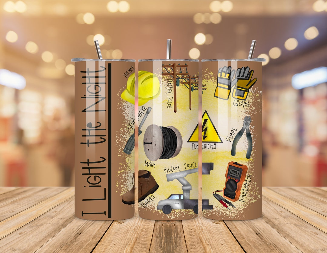 Lineman- I Light the Night, Line Life 20oz Tumbler/use for Water ...