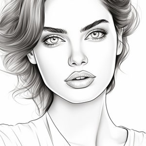 34 Realistic Woman Coloring Pages, Adults + Kids- Instant Download ...