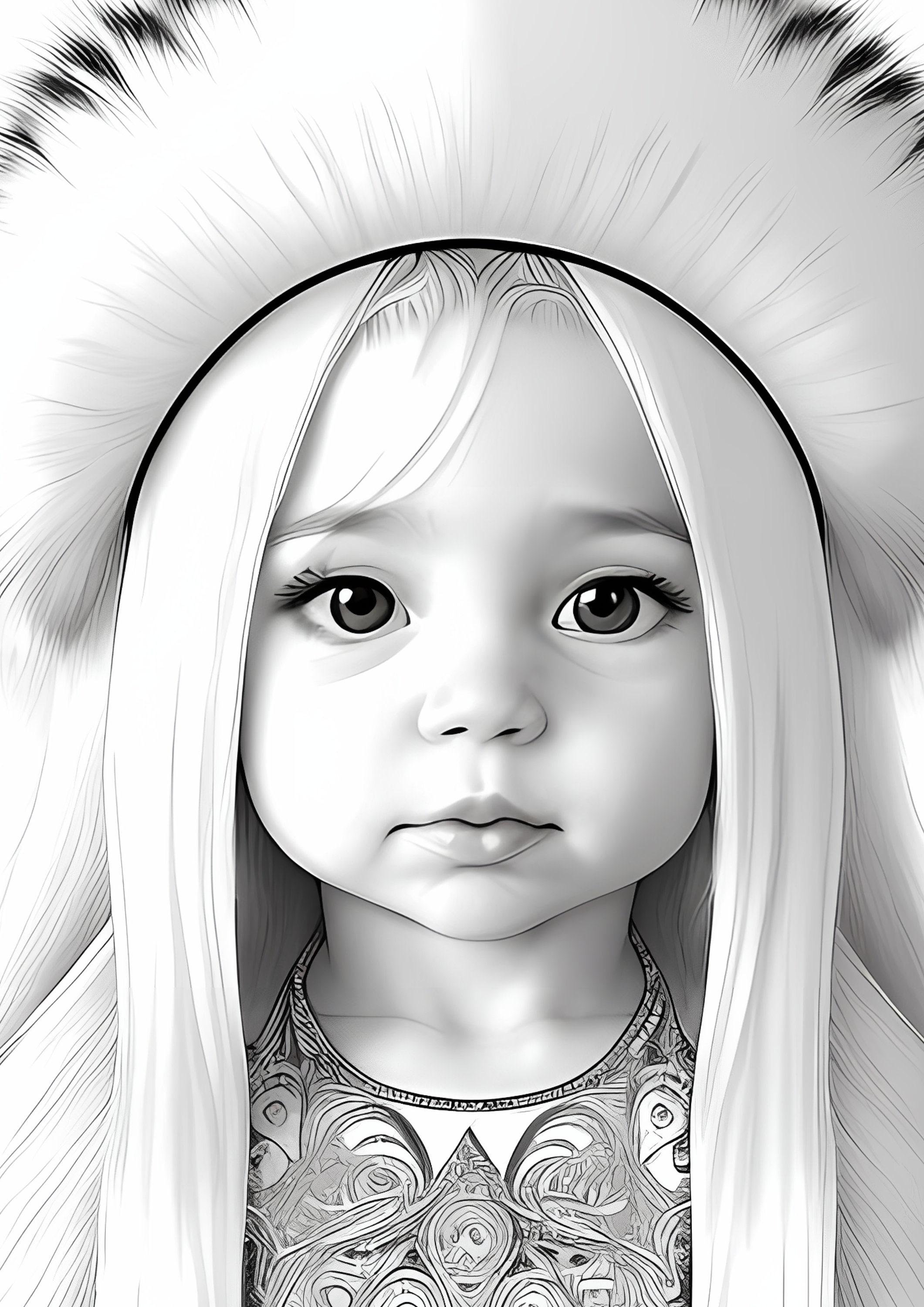 17 Realistic Baby Portrait Coloring Pages, Adults + Kids- Instant ...