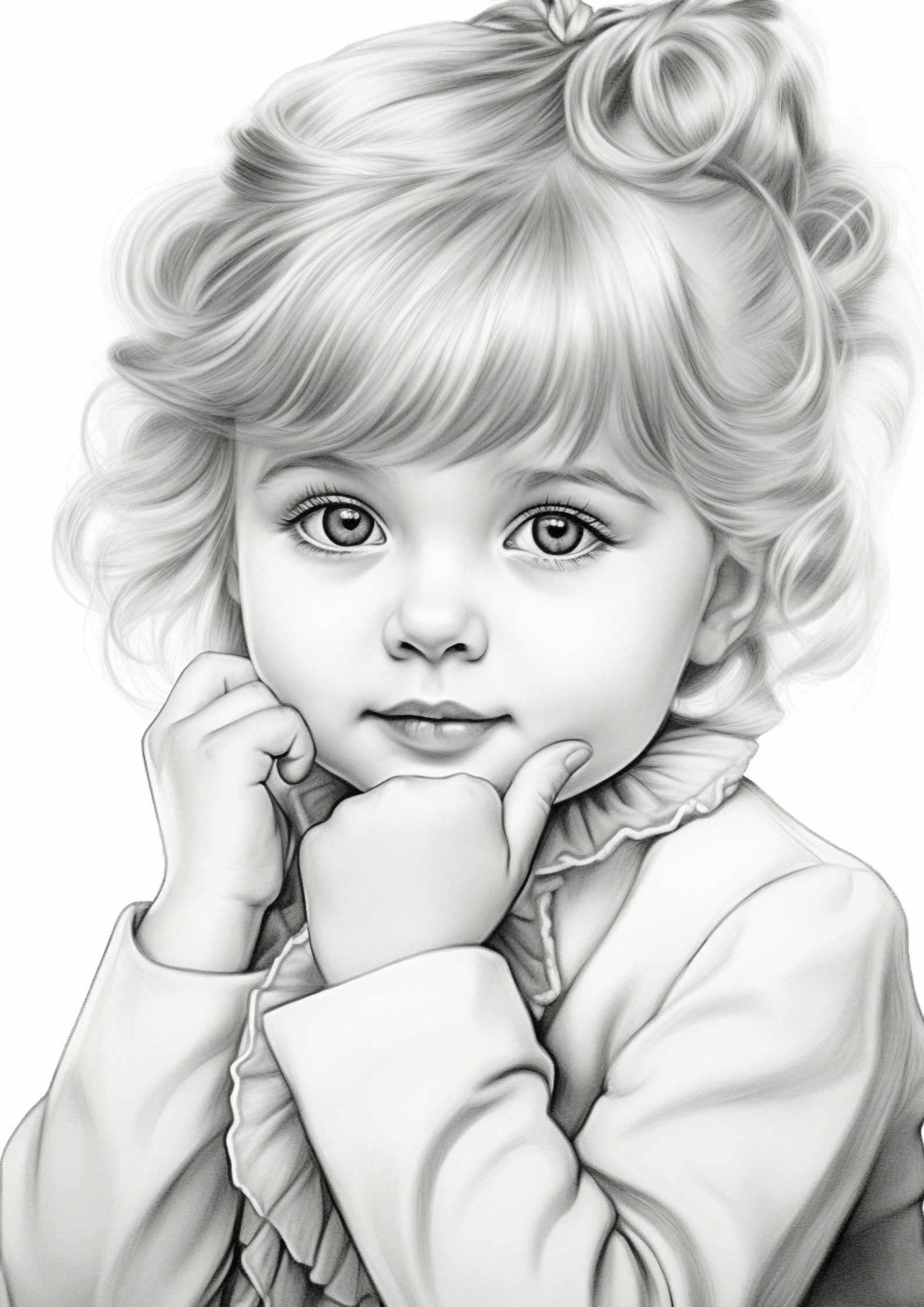 26 Realistic Toddlers Coloring Pages, Adults + Kids- Instant Download ...