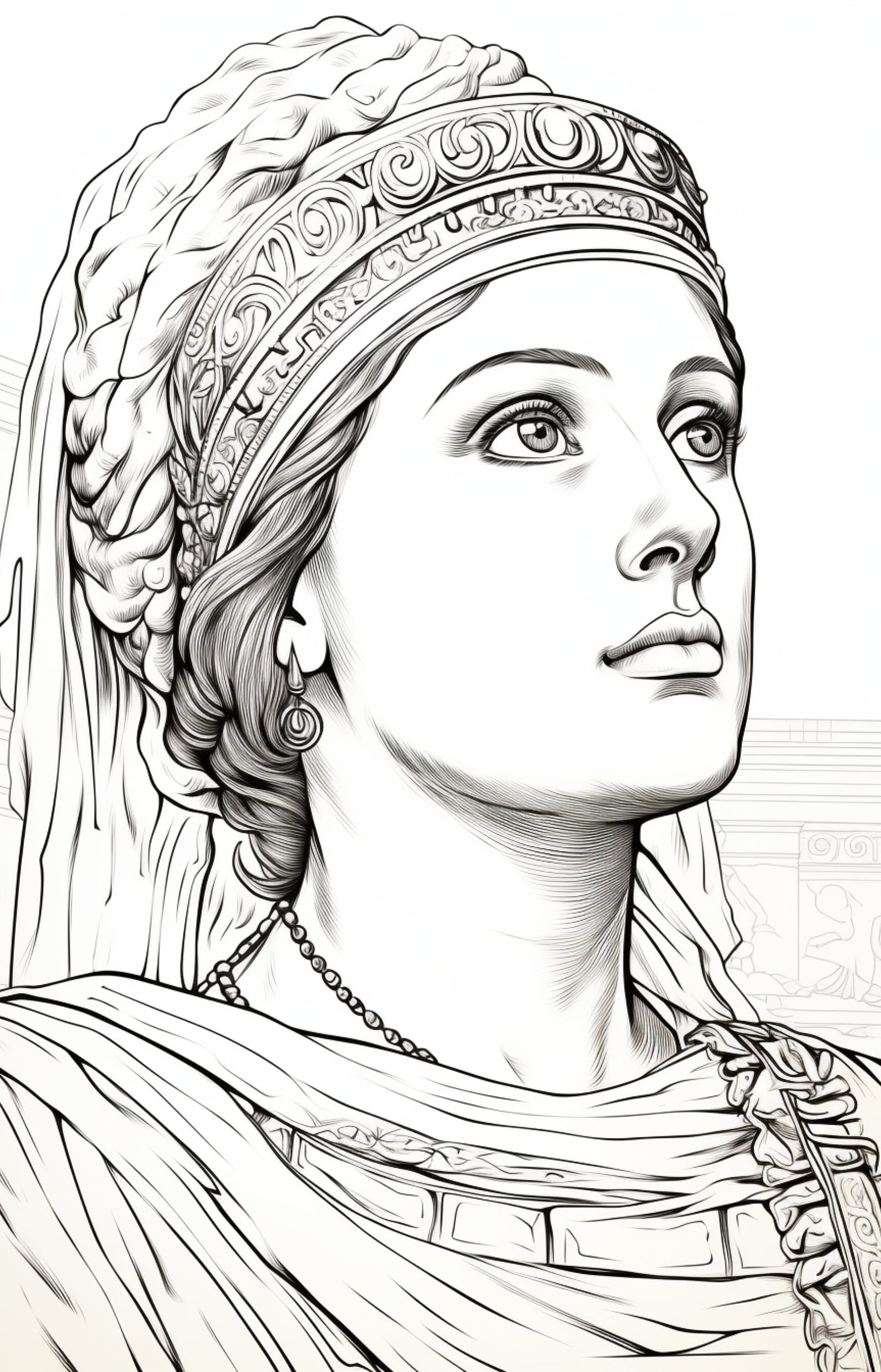 24 Roman Empire Woman Coloring Pages, Adults Kids Instant Download ...