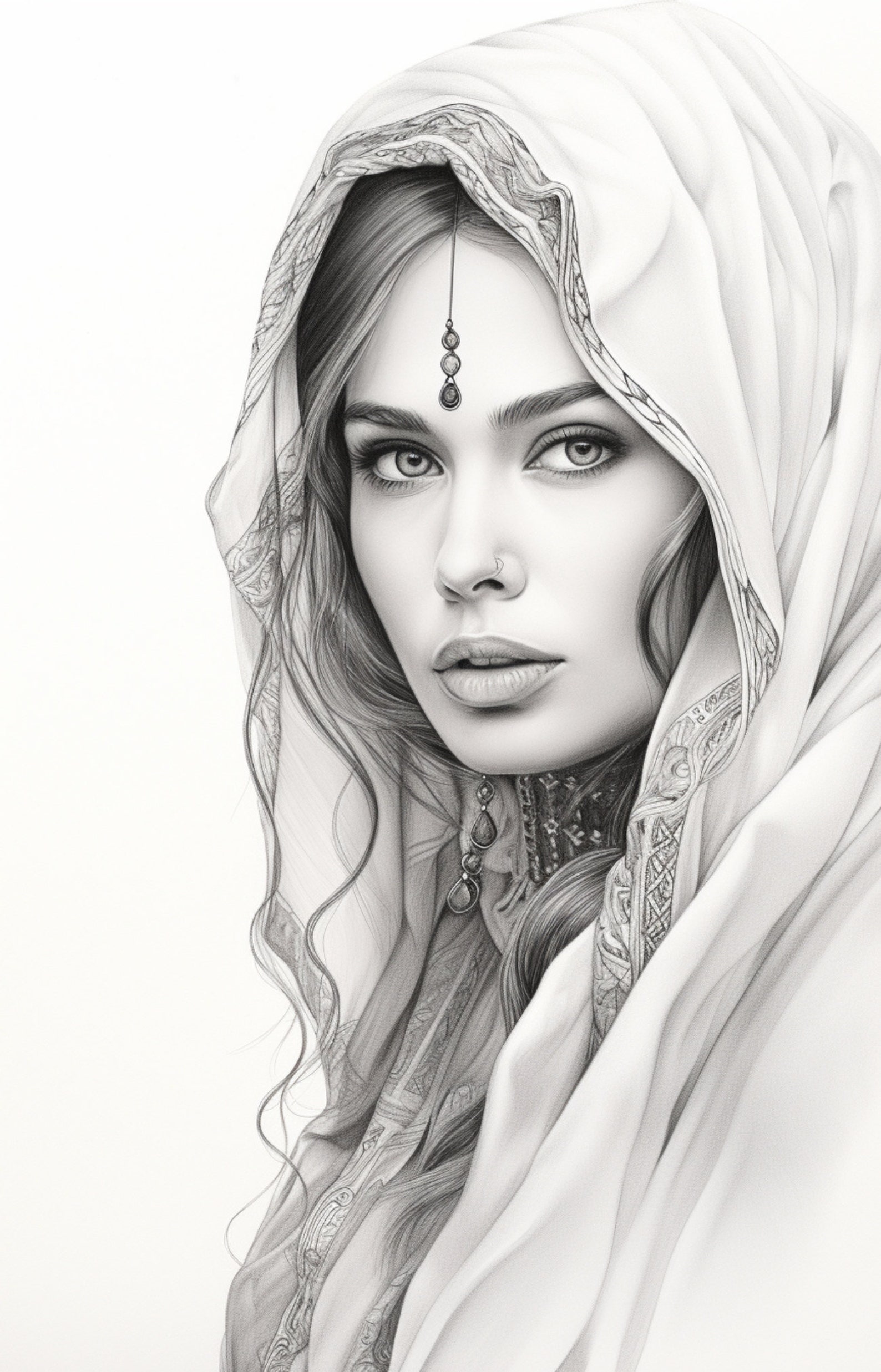 24 Traditional Arabic Woman Coloring Pages, Adults Kids Instant ...