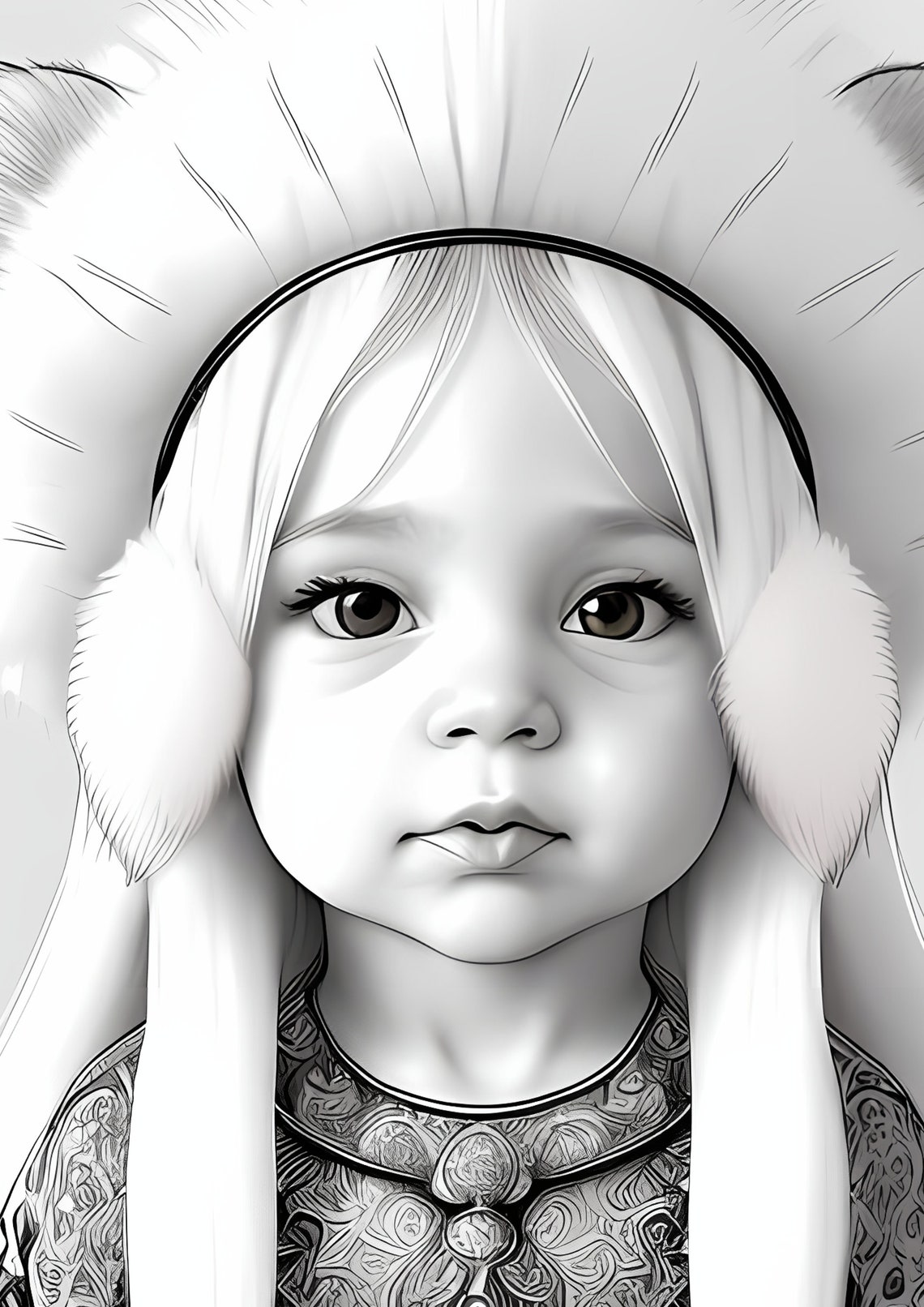 17 Realistic Baby Portrait Coloring Pages, Adults + Kids- Instant ...