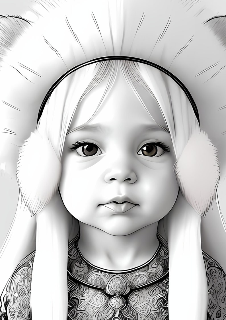 17 Realistic Baby Portrait Coloring Pages, Adults + Kids- Instant ...